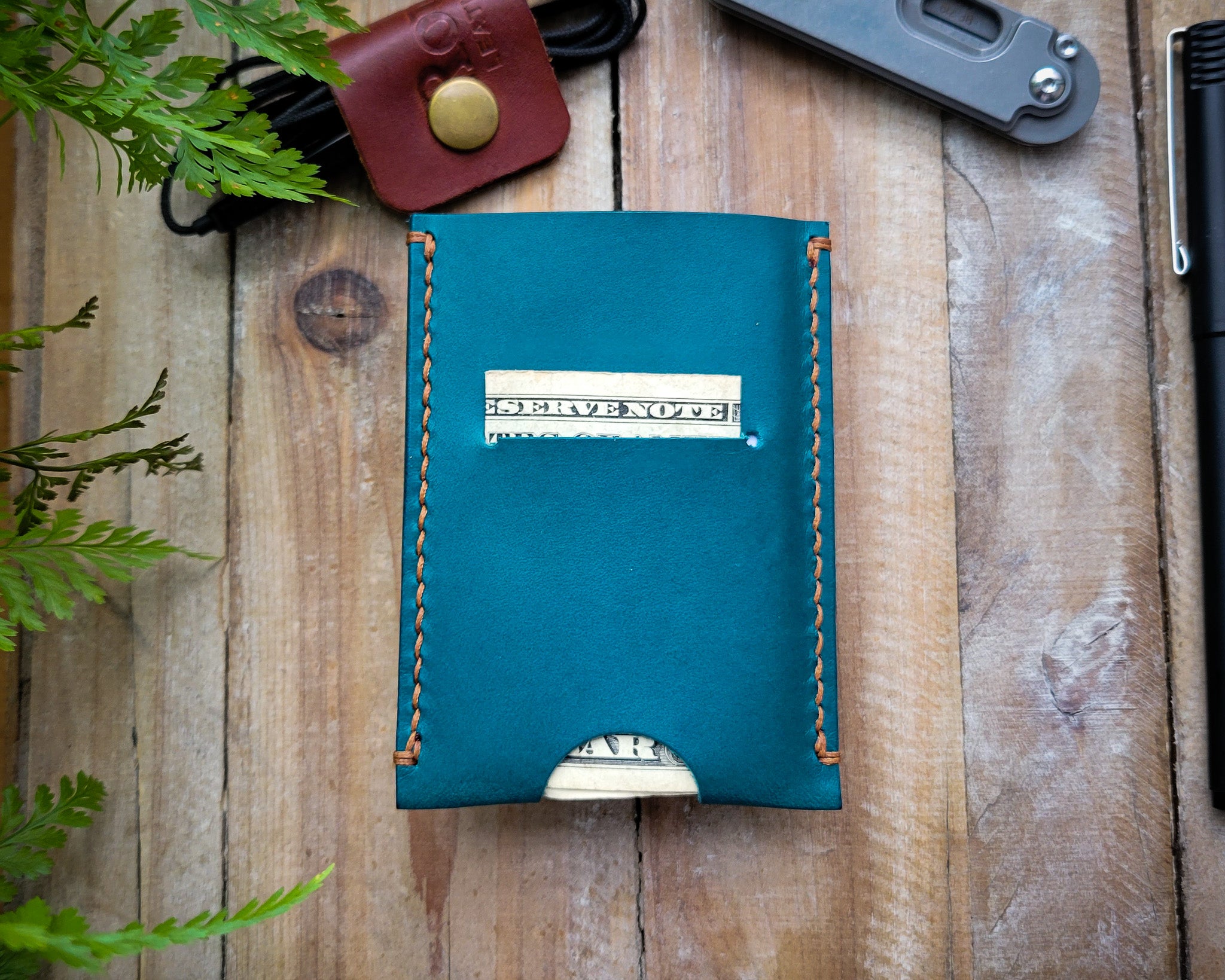 Turquoise blue ultralight wallet | Rouxco Leather – Rouxco Leather Goods